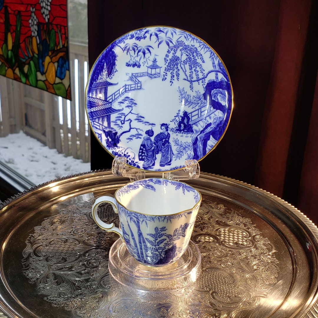 Royal Crown Derby Blue Mikado Demitasse Cup & Saucer 1918 - Etsy