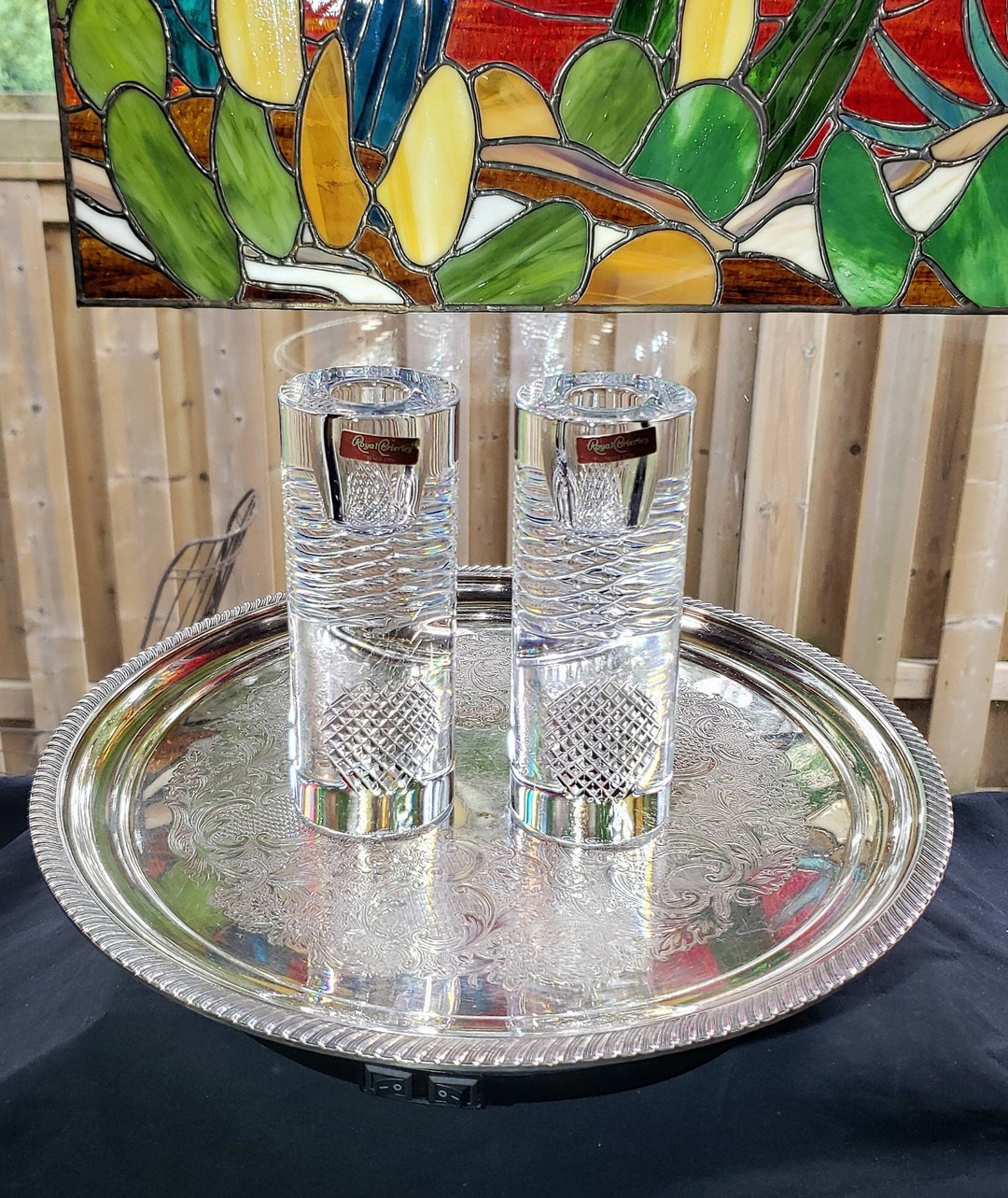 Vintage Pair of Royal Brierley Crystal Candle Holders - MCM Decor ...