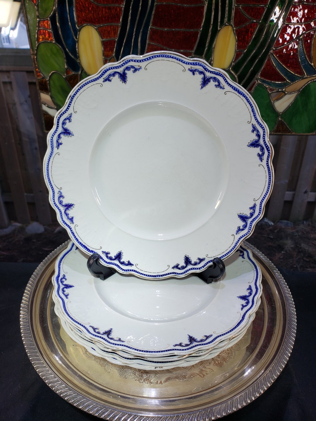 Antique Athens Pattern China Set – W.H Grindley & Co., Blue Floral - Etsy