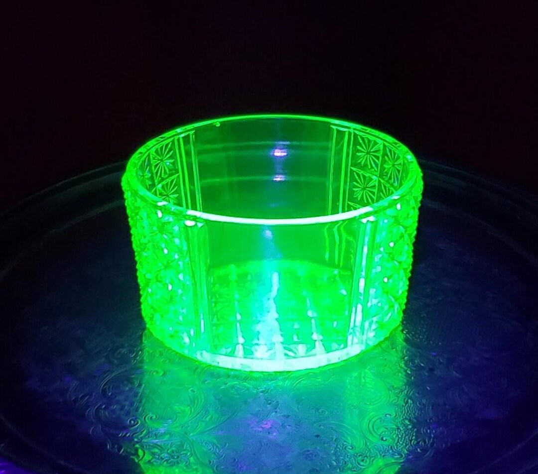 Vintage Vaseline Glass Richards and Hartley Tall Oval Bowl - Three ...