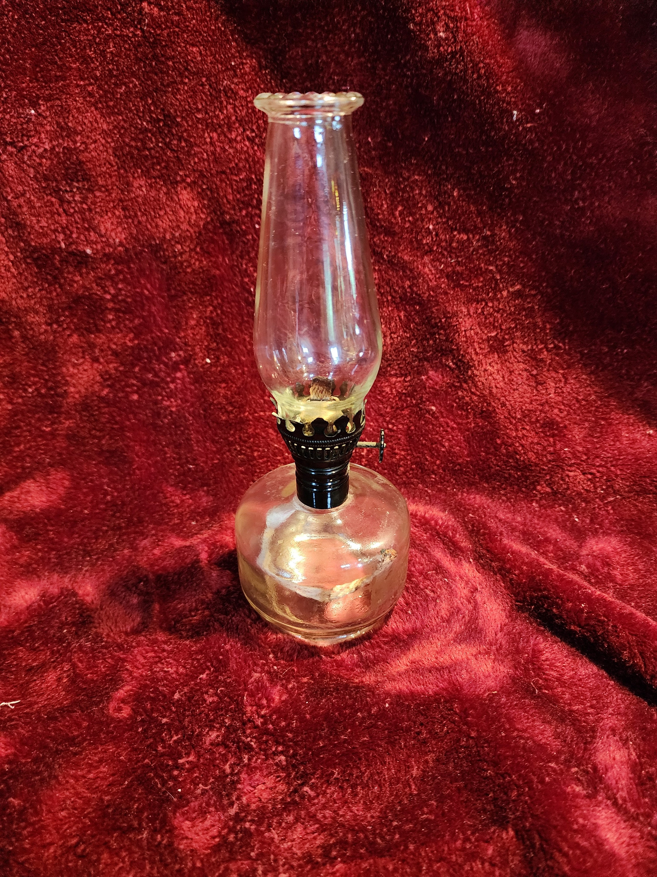 Vintage Miniature Glass Oil Lamp - Etsy