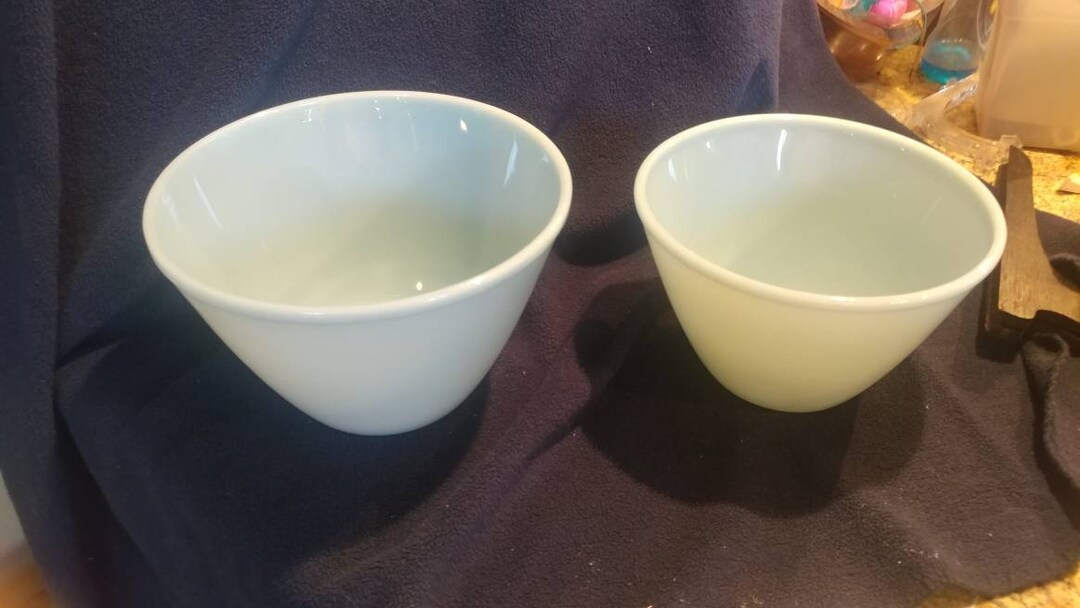 Two Fire King Blue Mixing Bowls - Etsy