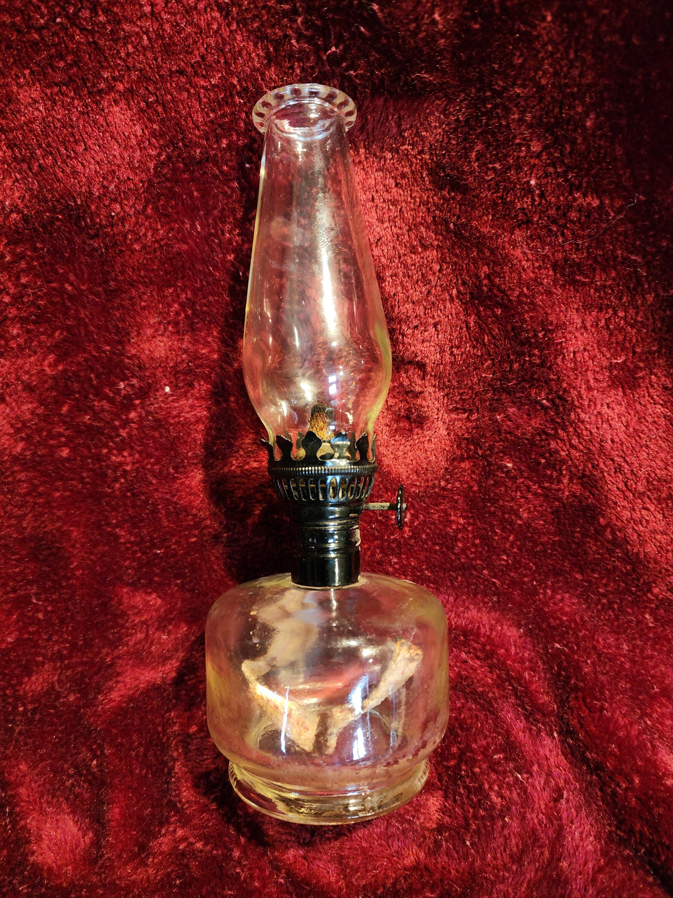Vintage Miniature Glass Oil Lamp - Etsy