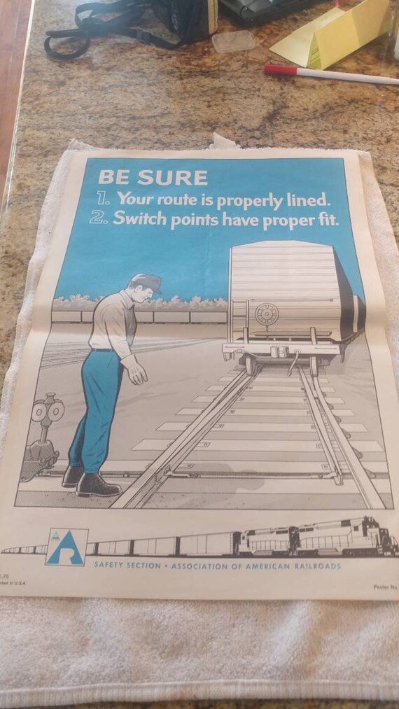 Vintage Rail Road Safety Posters | Etsy