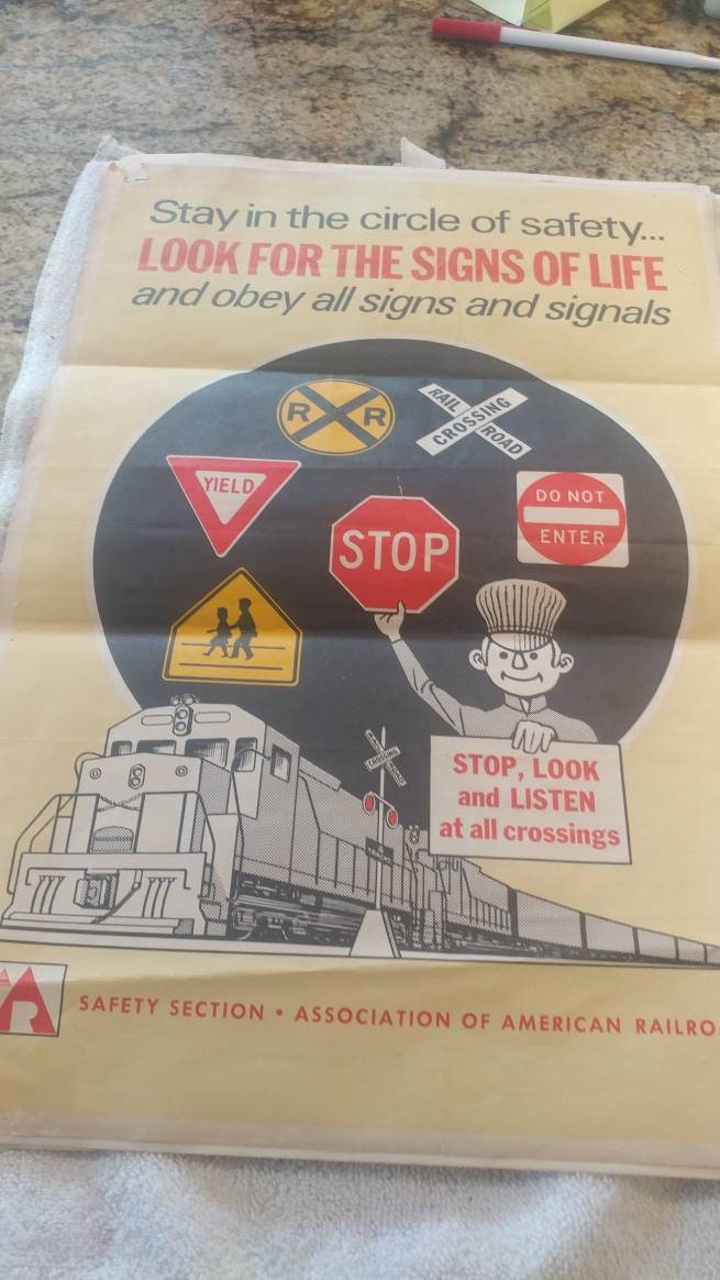 Vintage Rail Road Safety Posters - Etsy