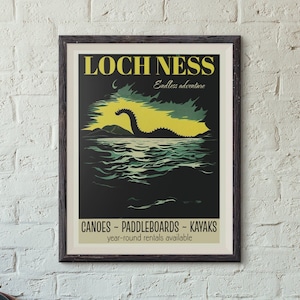 Loch Ness Monster Poster Cryptid Art Print Lochness Monster - Etsy Australia
