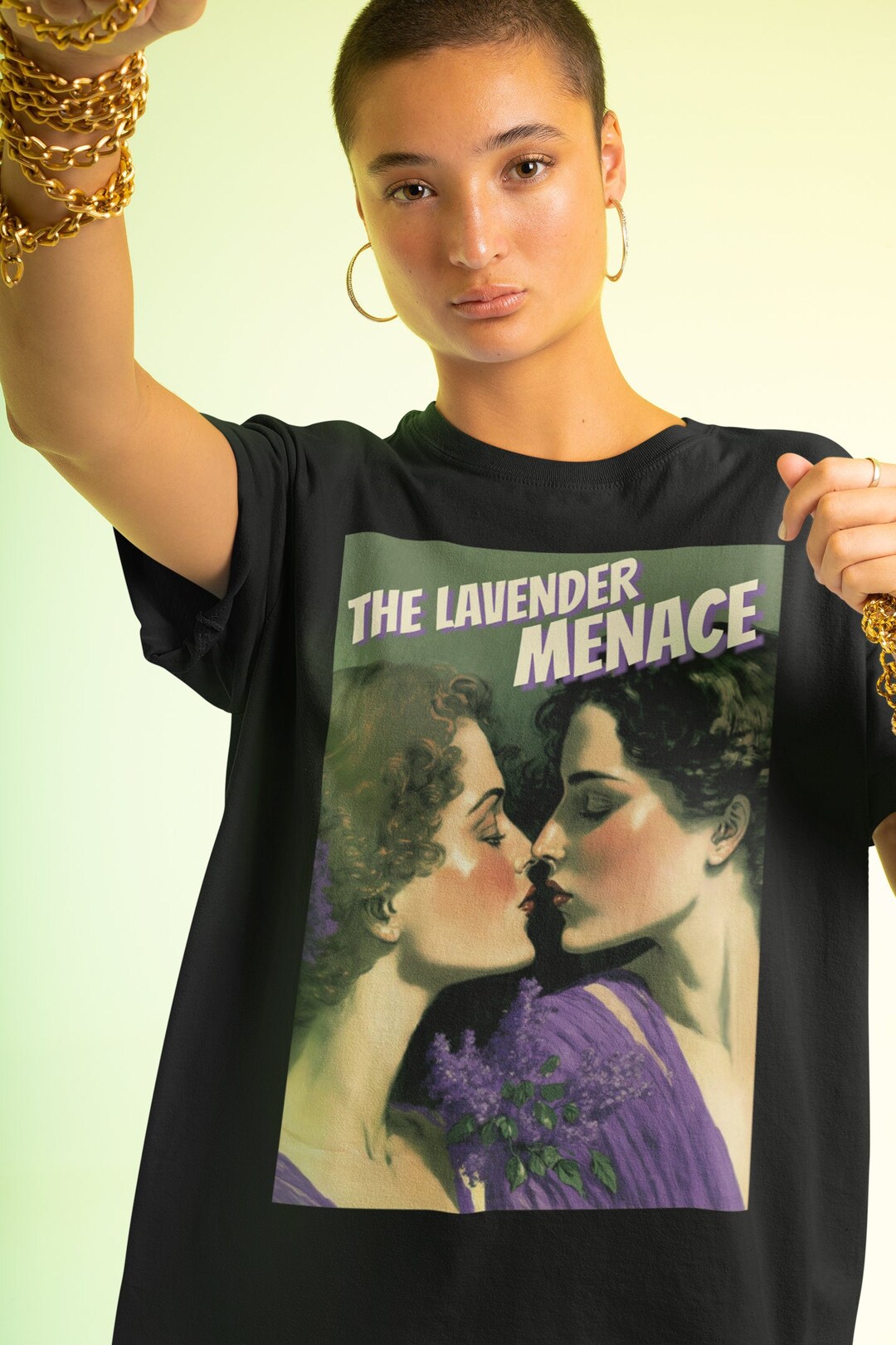 The Lavender Menace Lesbian Pulp Book Cover Shirt Sapphic Shirt Subtle ...