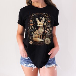 Floral Fennec Fox Shirt Cottagecore Shirt Cottagecore Clothing ...