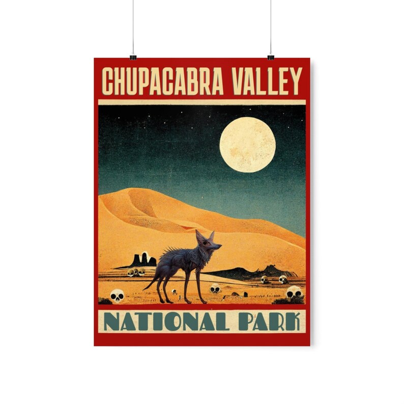 El Chupacabra Poster Cryptid Art Print Chupacabra Wall Art Cryptid Gift ...
