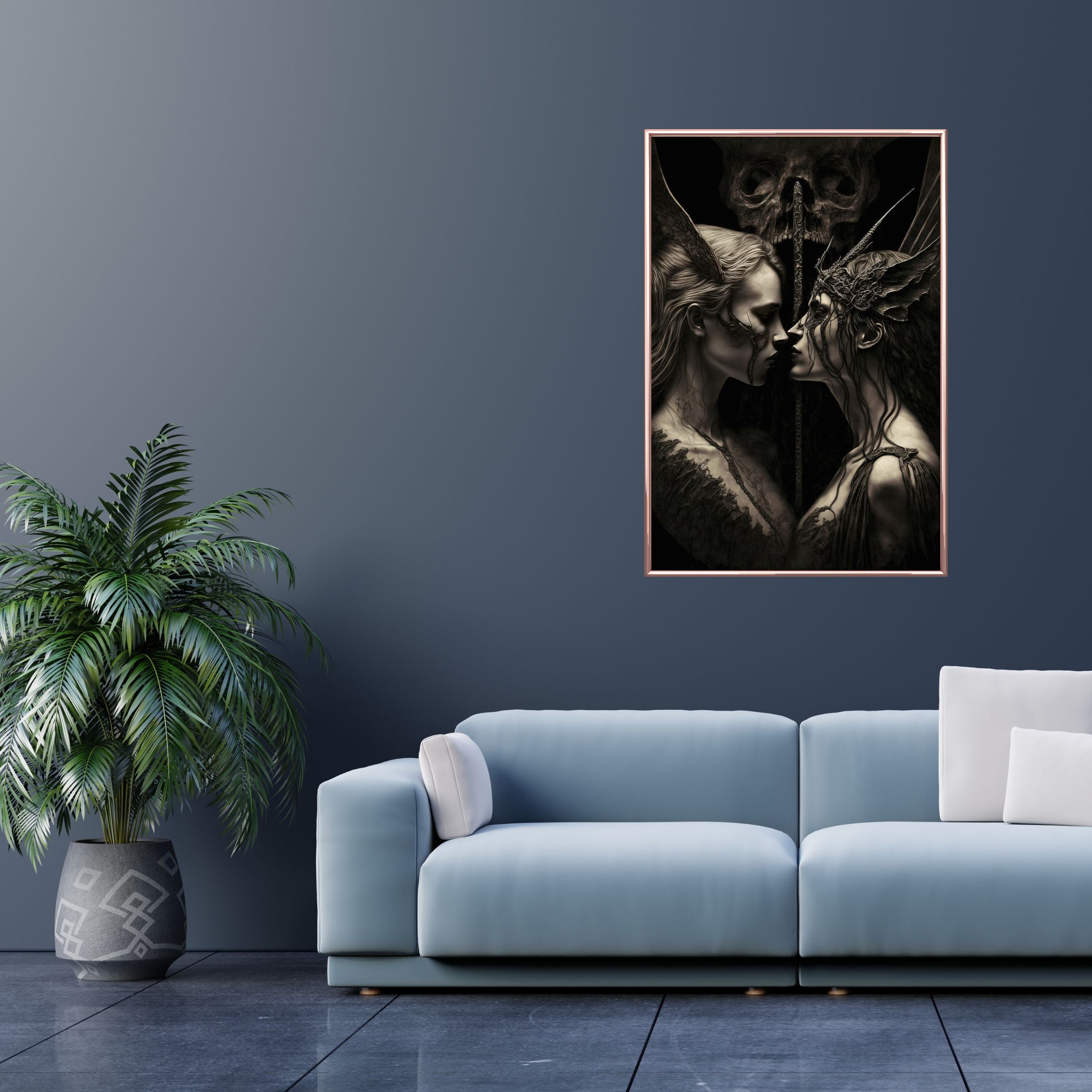 Gothic Sapphic Art Gothic Lesbian Art Goth Sapphic Art Print - Etsy