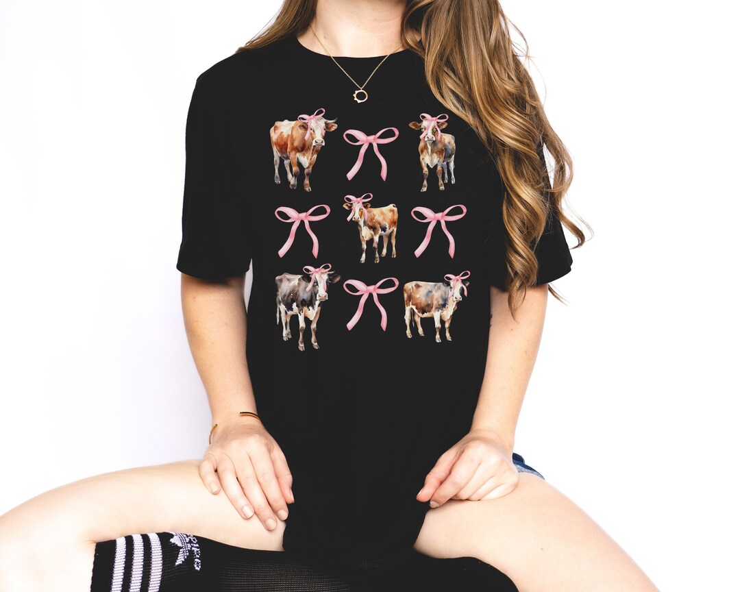 Coquette Cow Shirt Balletcore Cow Shirt Coquette Shirt Coquette Clothes ...