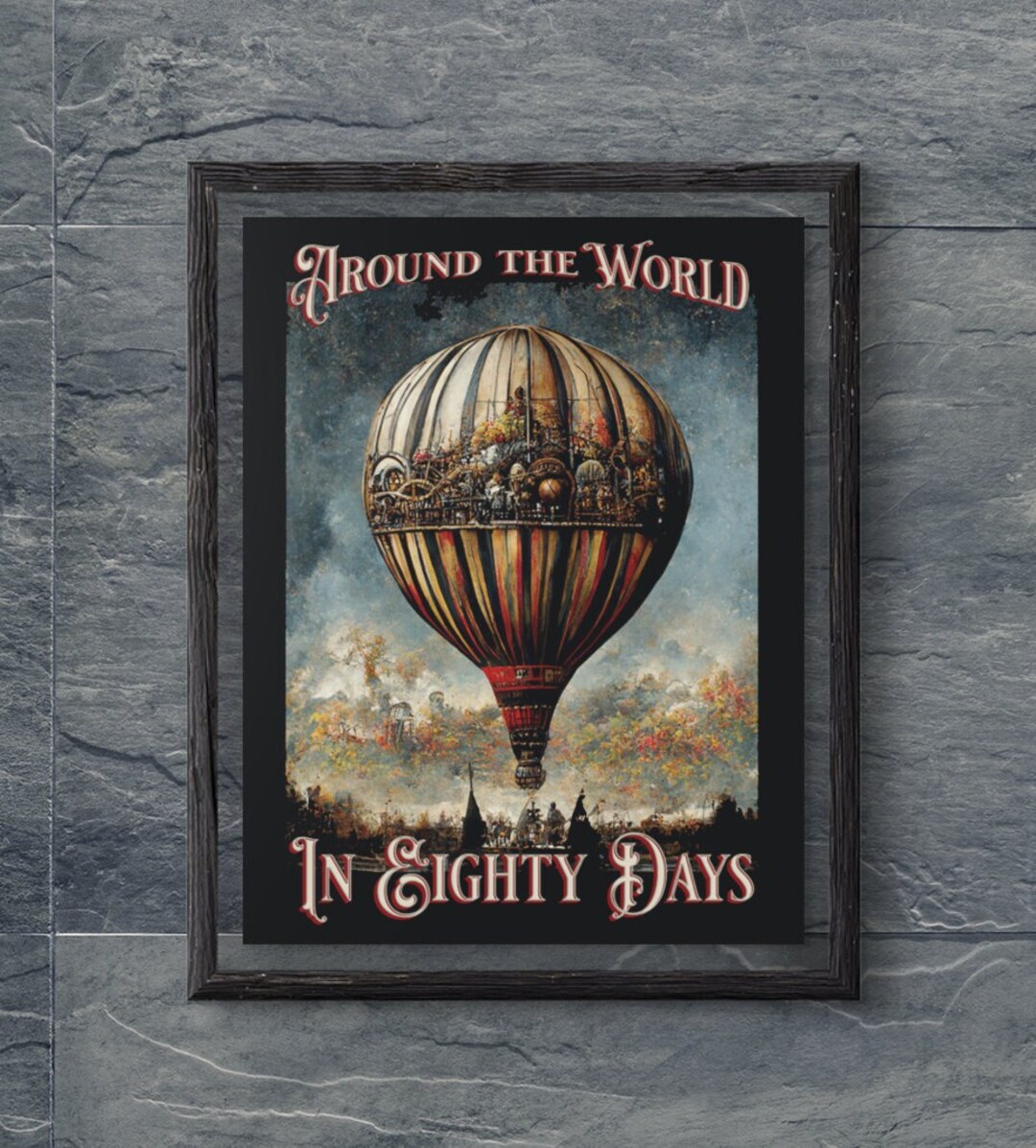 Jules Verne Poster Jules Verne Art Print Around the World in 80 Days ...
