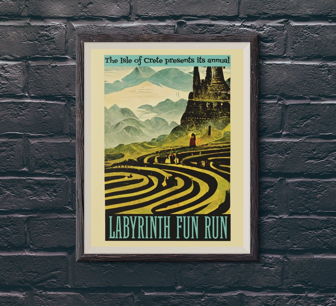 Greek Mythology Art Print Greek Mythology Poster Labyrinth Fun Run ...
