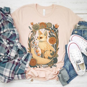 Floral Fennec Fox Shirt Cottagecore Shirt Cottagecore Clothing ...