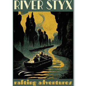 Greek Mythology Art Print Greek Mythology Poster River Styx Rafting ...