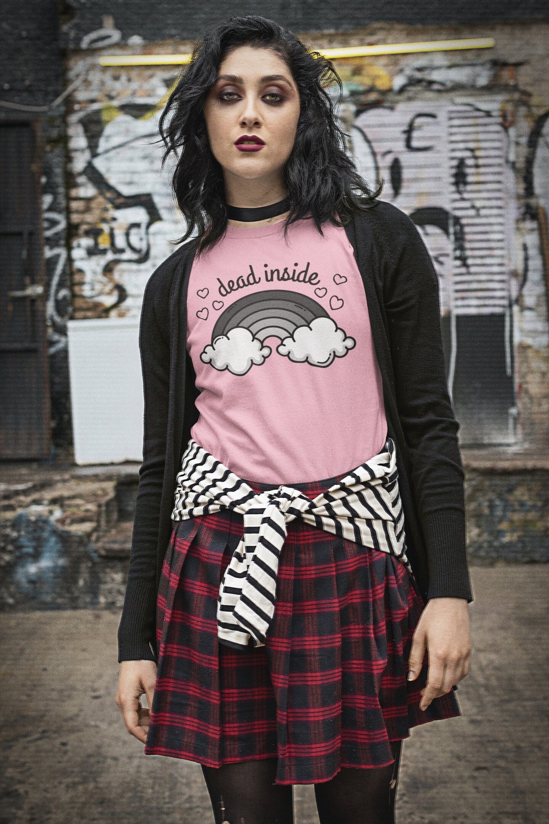 Dead Inside Pastel Goth Shirt Dark Clowncore Aesthetic Pastel Grunge ...