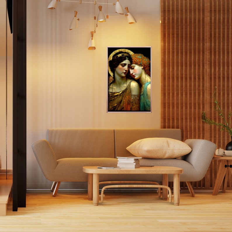 Sappho and Her Lover Art Print Classic Art Sapphic Art Print - Etsy