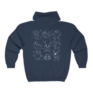 Celestial Cryptid Zip Hoodie Cryptidcore Sweatshirt Cryptozoology Shirt ...