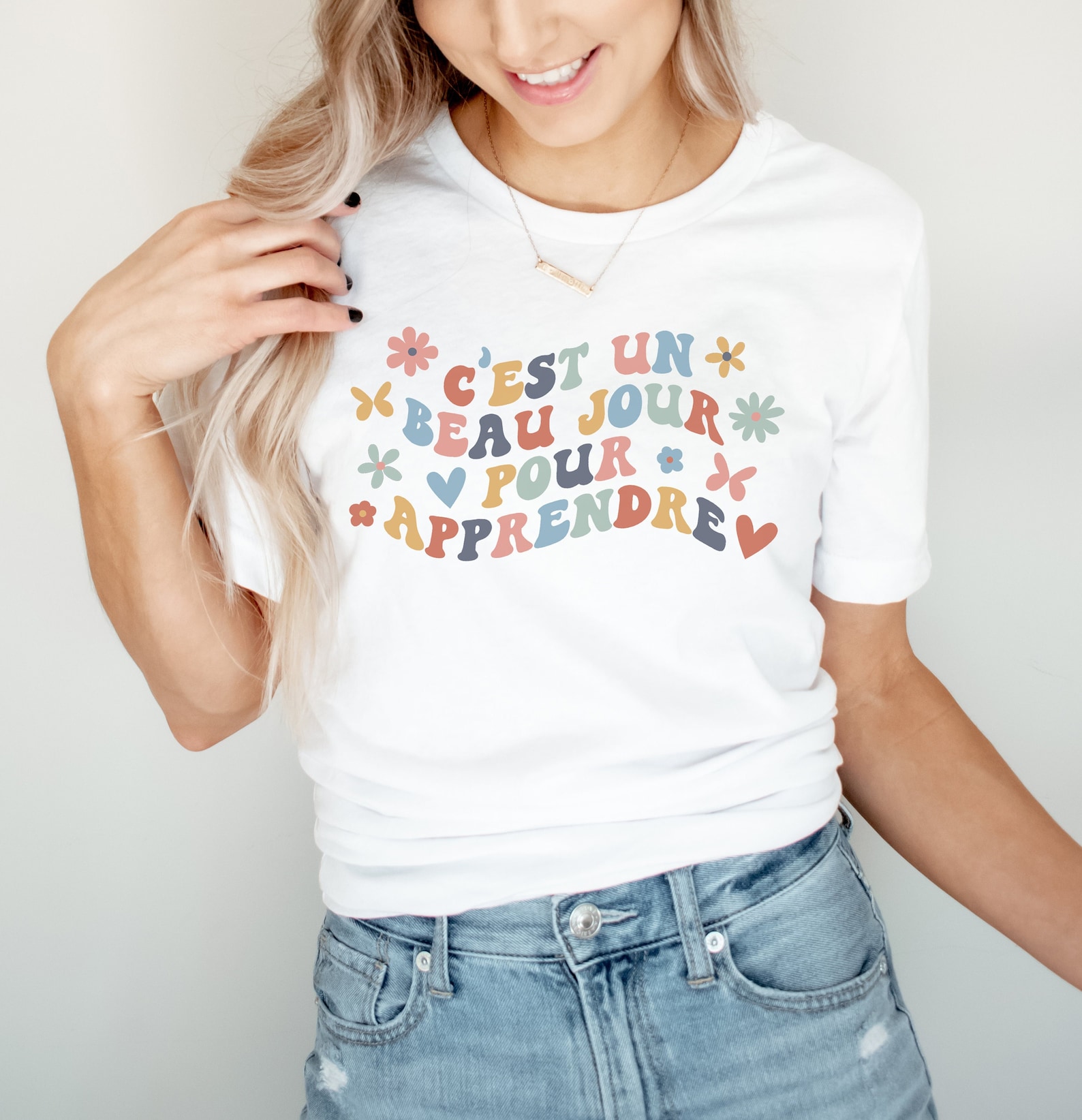 French Teacher Shirt Cest Un Beau Jour Pour Apprendre T-shirt La Prof ...