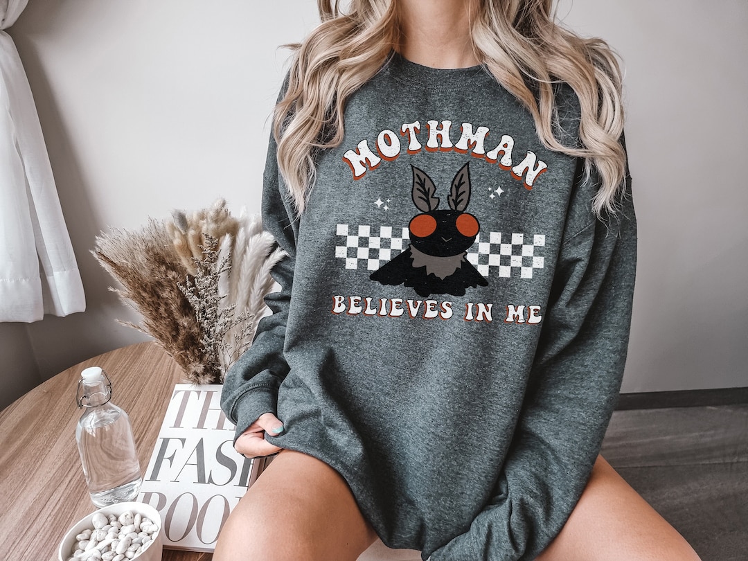 Mothman Sweatshirt Vintage Style Mothman Sweater Distressed Cryptid ...