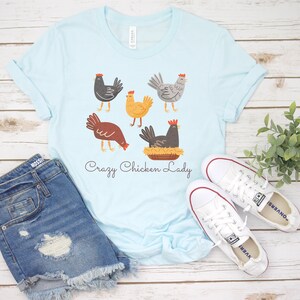 Chicken Shirt Crazy Chicken Lady Tshirt Farm Shirt Farmer - Etsy