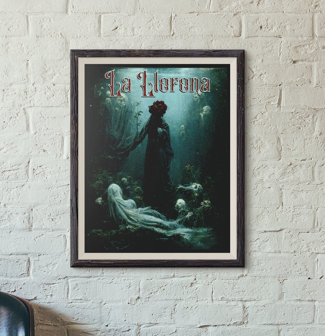 La Llorona Poster the Weeping Woman Cryptid Art Print Llorona Wall Art ...
