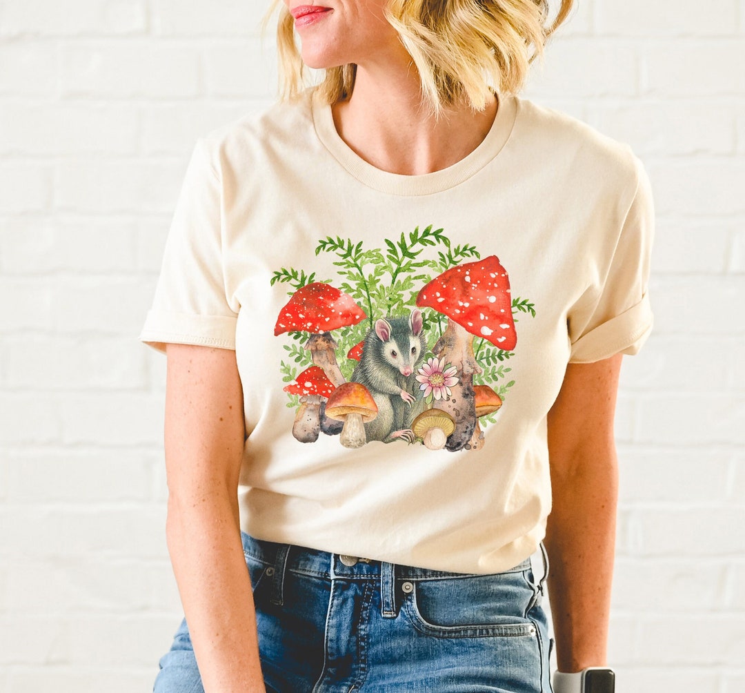 Possum Shirt Opossum Shirt Cottagecore Shirt Mushroom Shirt Cottage ...