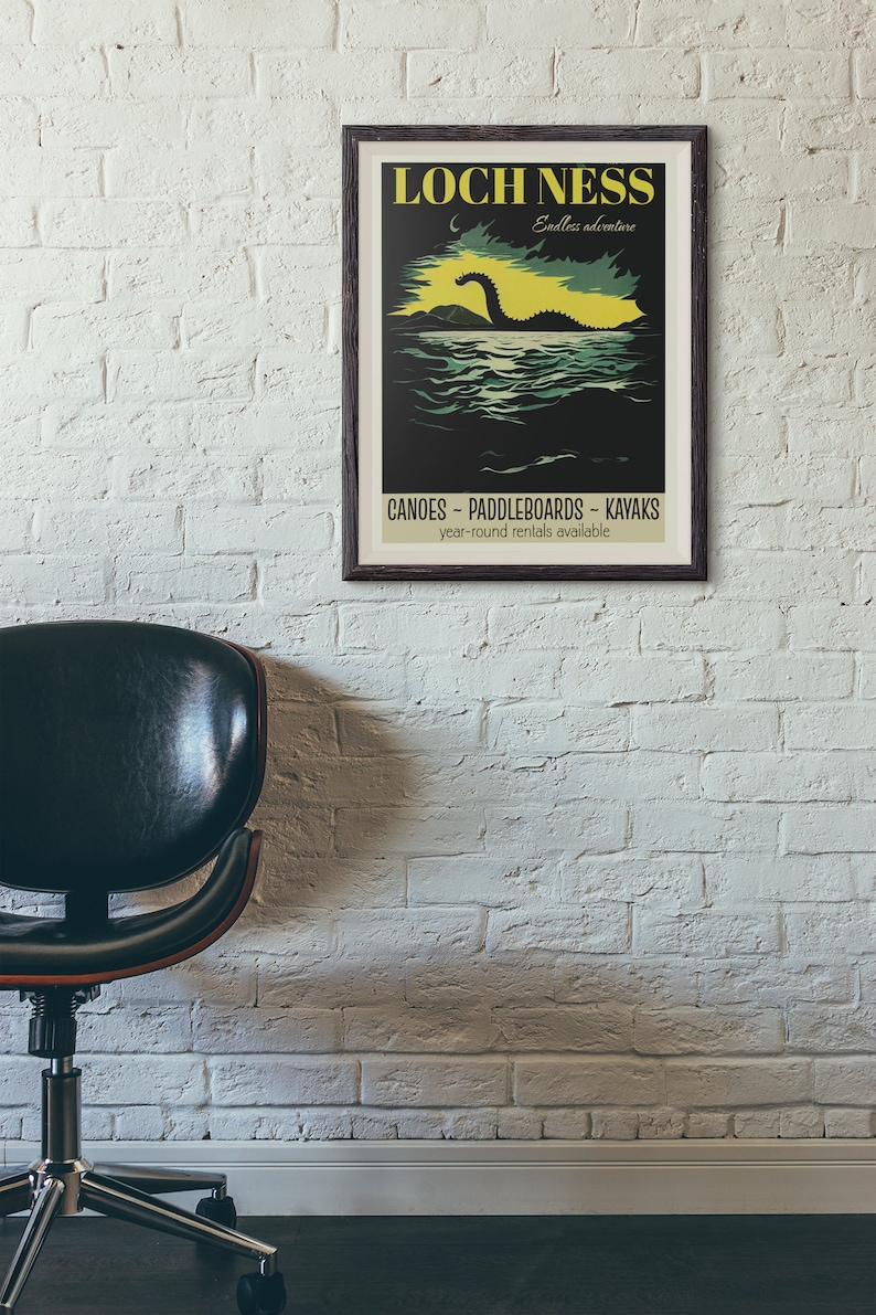 Loch Ness Monster Poster Cryptid Art Print Lochness Monster - Etsy UK
