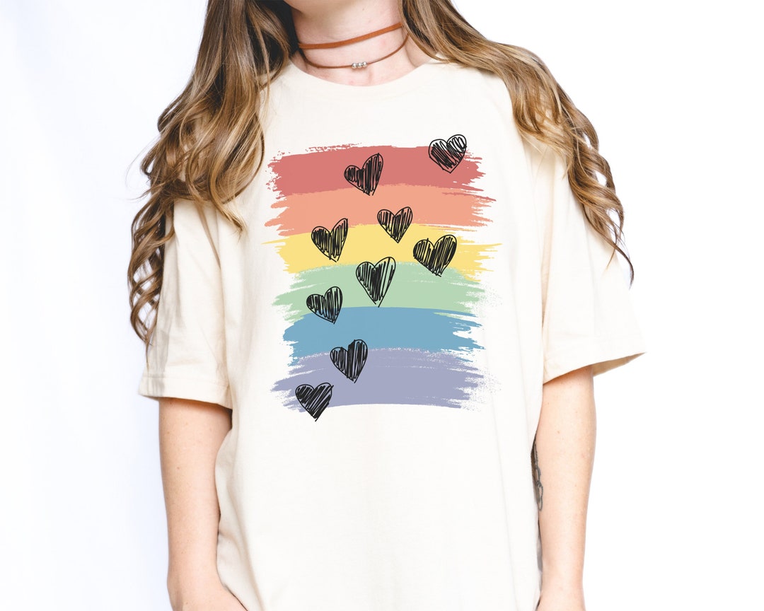 Subtle Gay Pride Heart Shirt Gay Rainbow Heart Tee Discreet Pride Queer ...