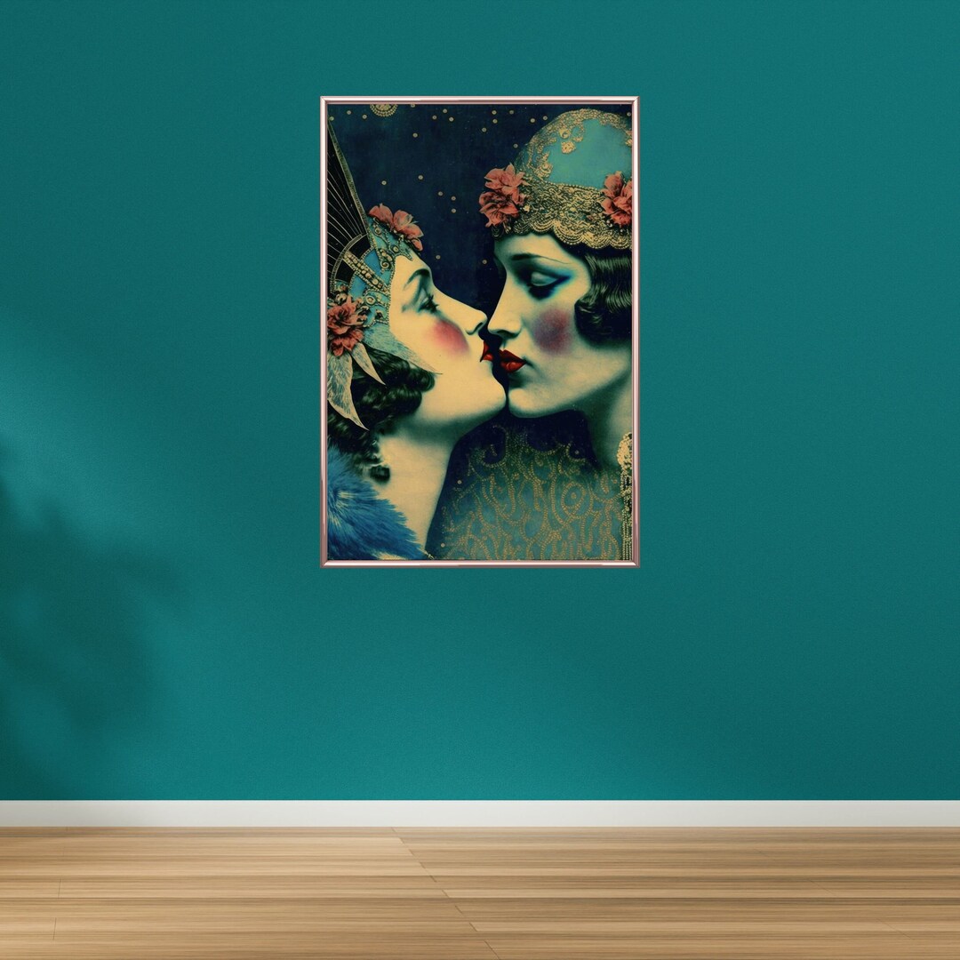 Flappers Sapphic Art Print Art Deco Lesbian Wall Art Sapphic Queer Art Lesbian Art Print Queer 9739