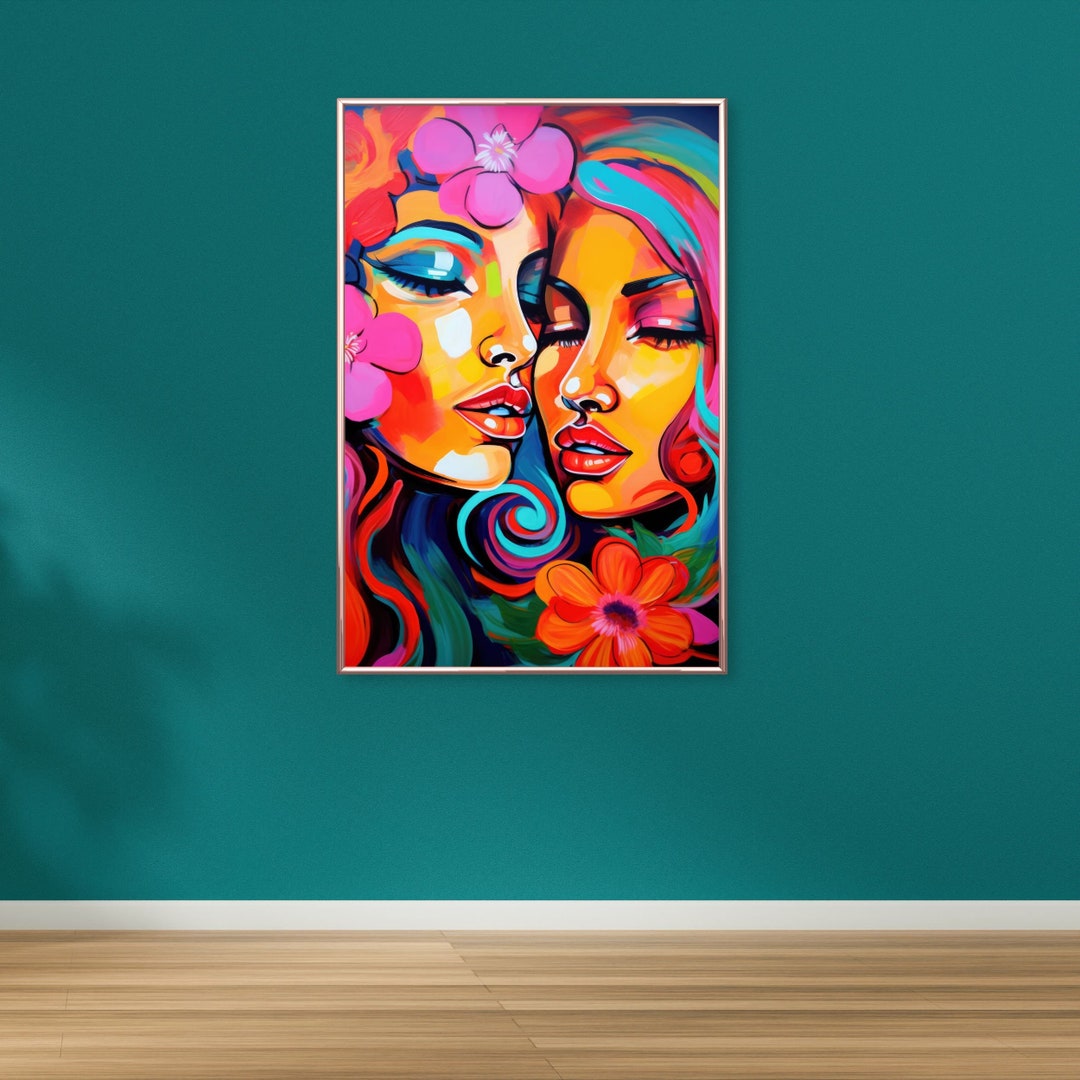 Pop Art Style Sapphic Art Lesbian Wall Art Sapphic Art Print Sapphic Queer Art Lesbian Art Print 8832
