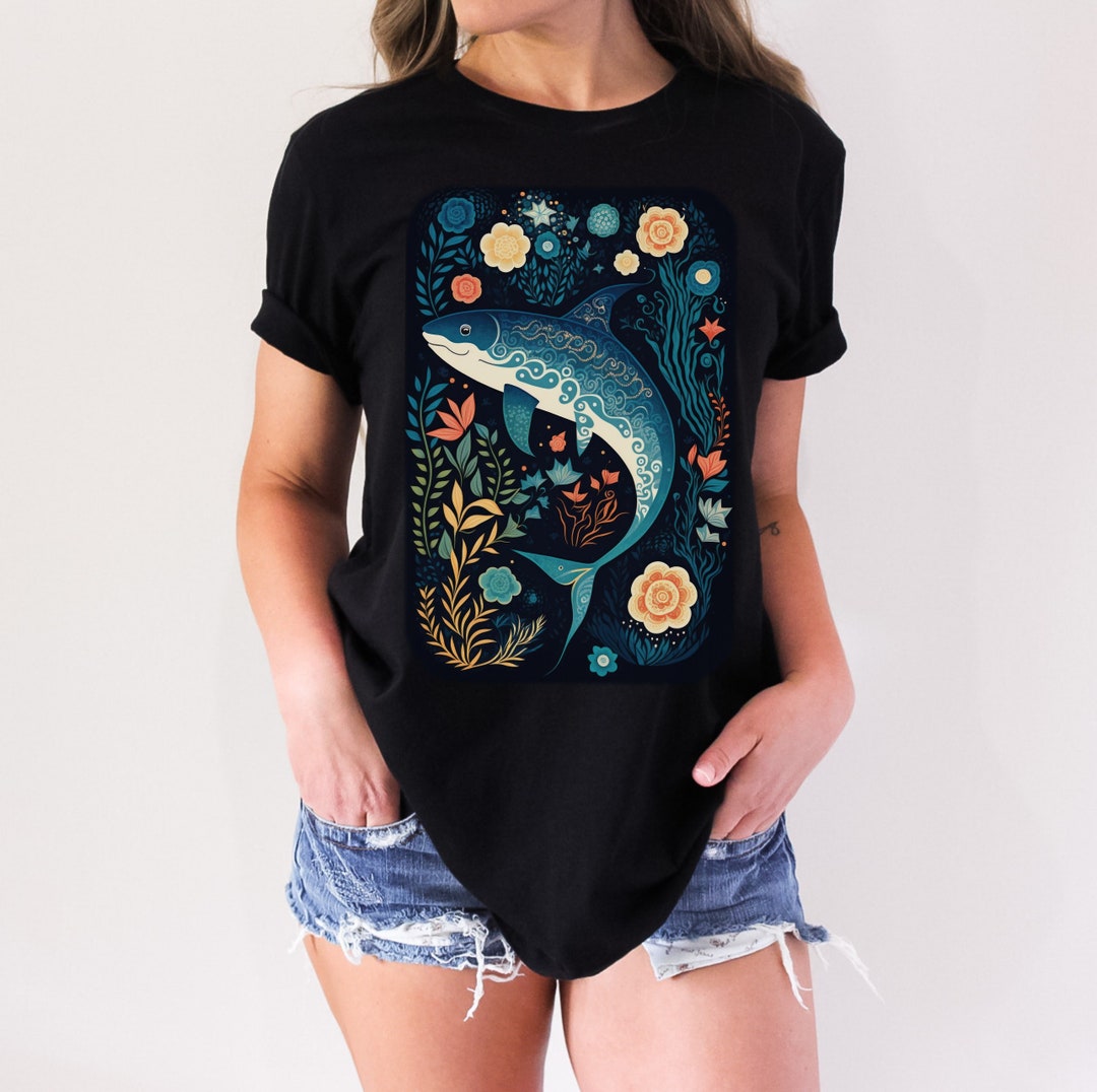 Floral Shark Shirt Cottagecore Shirt Cottagecore Clothing Cottagecore ...