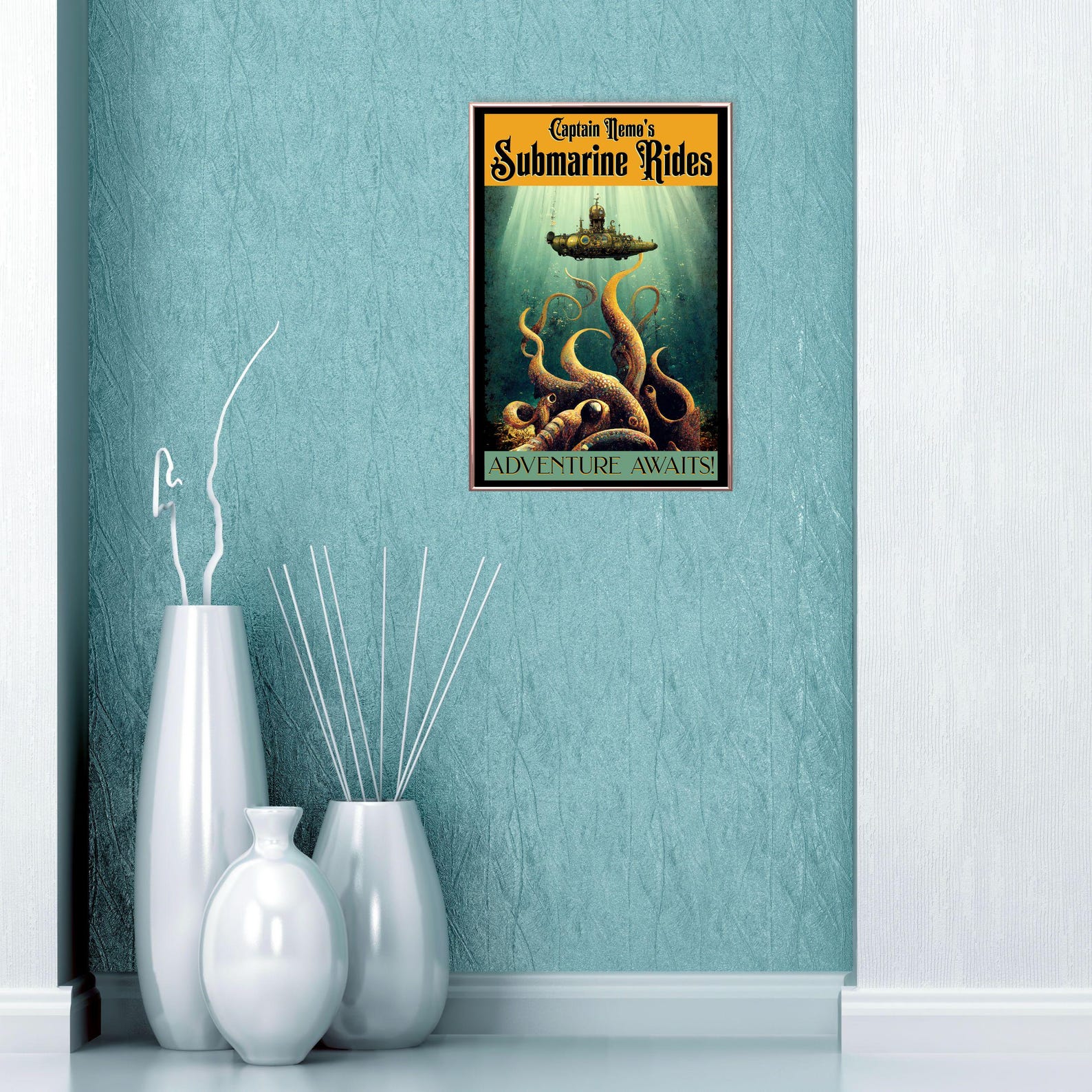 Jules Verne Poster Jules Verne Art Print 20,000 Leagues Under the Sea ...
