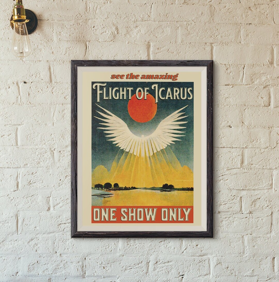 Greek Mythology Art Print Greek Mythology Poster Flight of Icarus ...