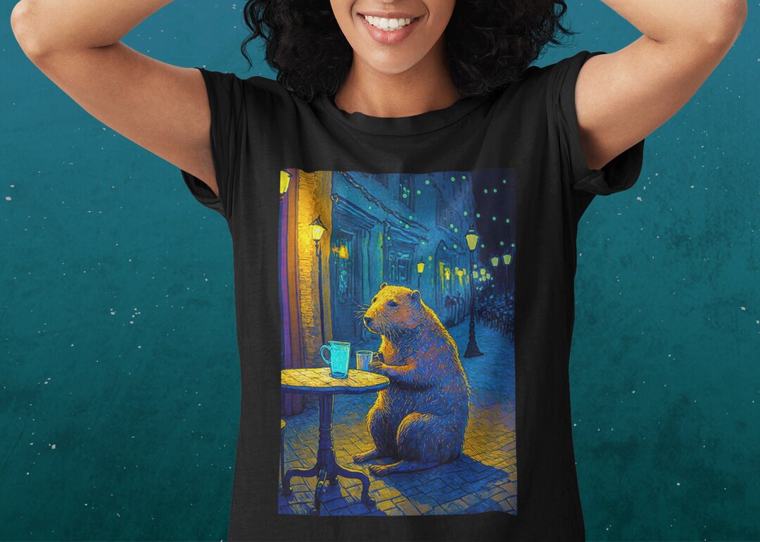 Capy Terrace at Night Tshirt Capybara Shirt Oddly Specific Shirt Weird ...