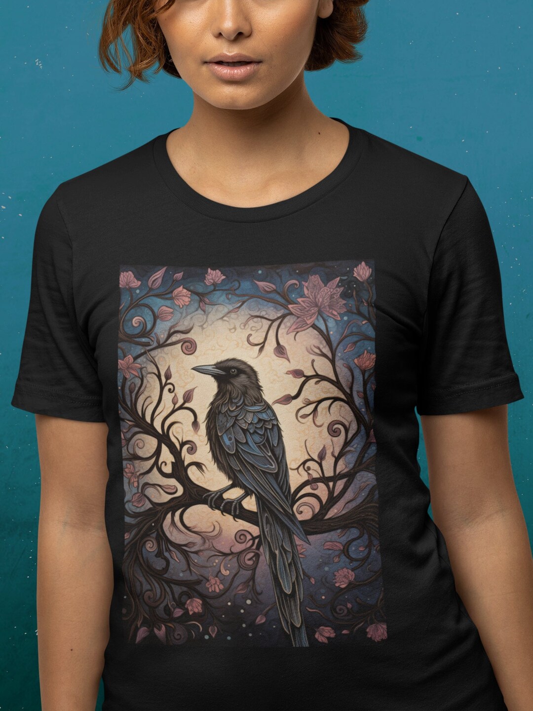 Raven Shirt Crow Shirt Whimsigoth Shirt Edgar Allan Poe Mystical Shirt ...