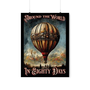 Jules Verne Poster Jules Verne Art Print Around the World in 80 Days ...