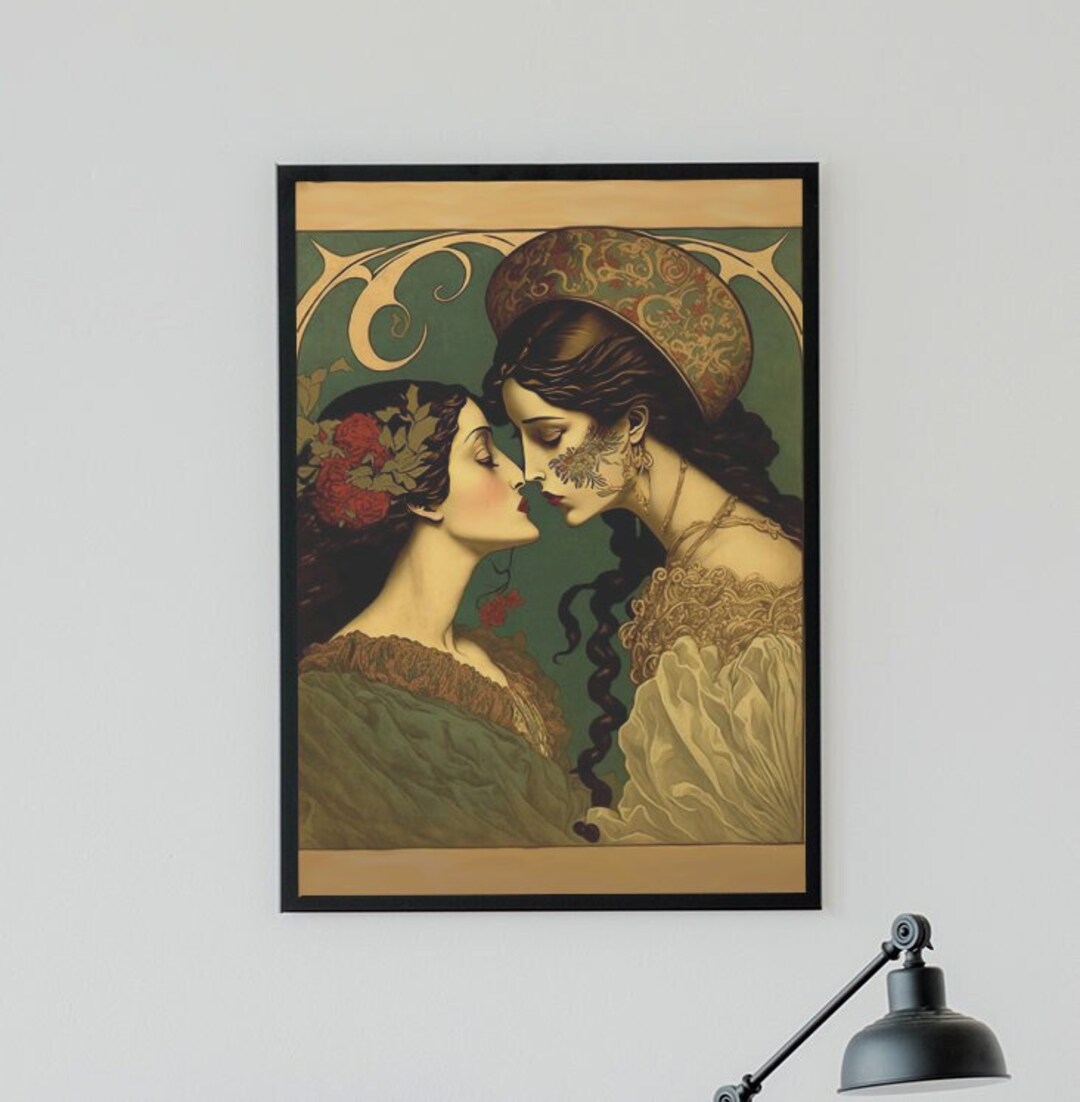 Sapphic Art Lesbian Art Sapphic Art Print Art Deco Sappho Print Queer