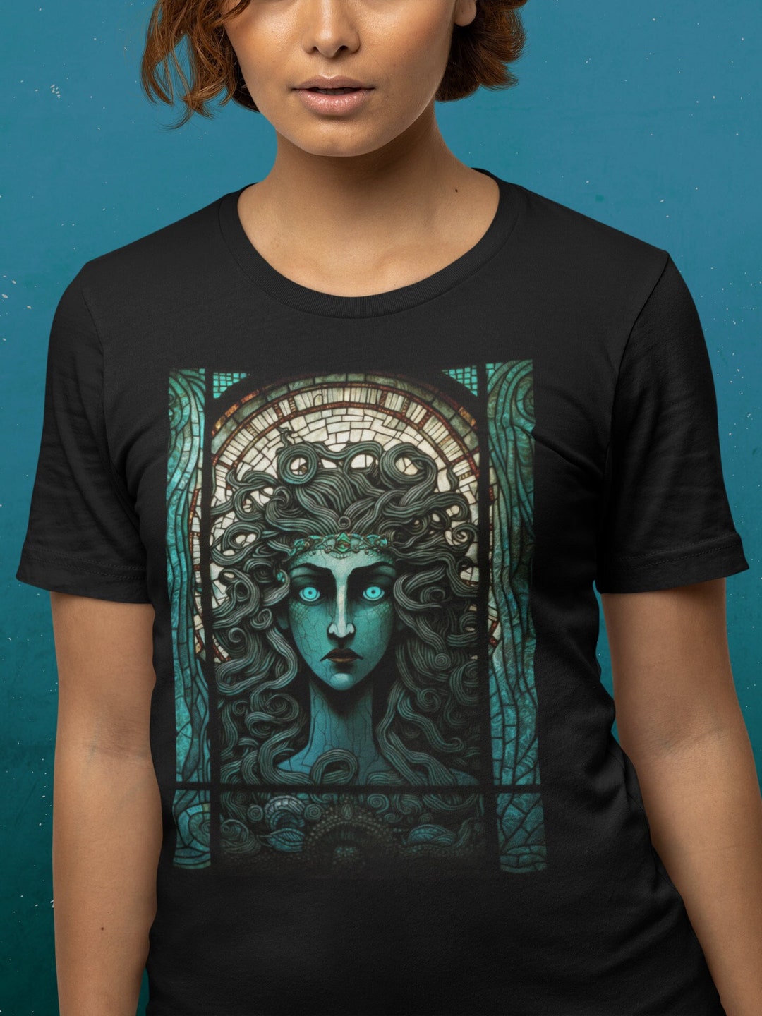 Stained Glass Medusa Shirt Greek Mythology Shirt Poet Shirt Dark ...