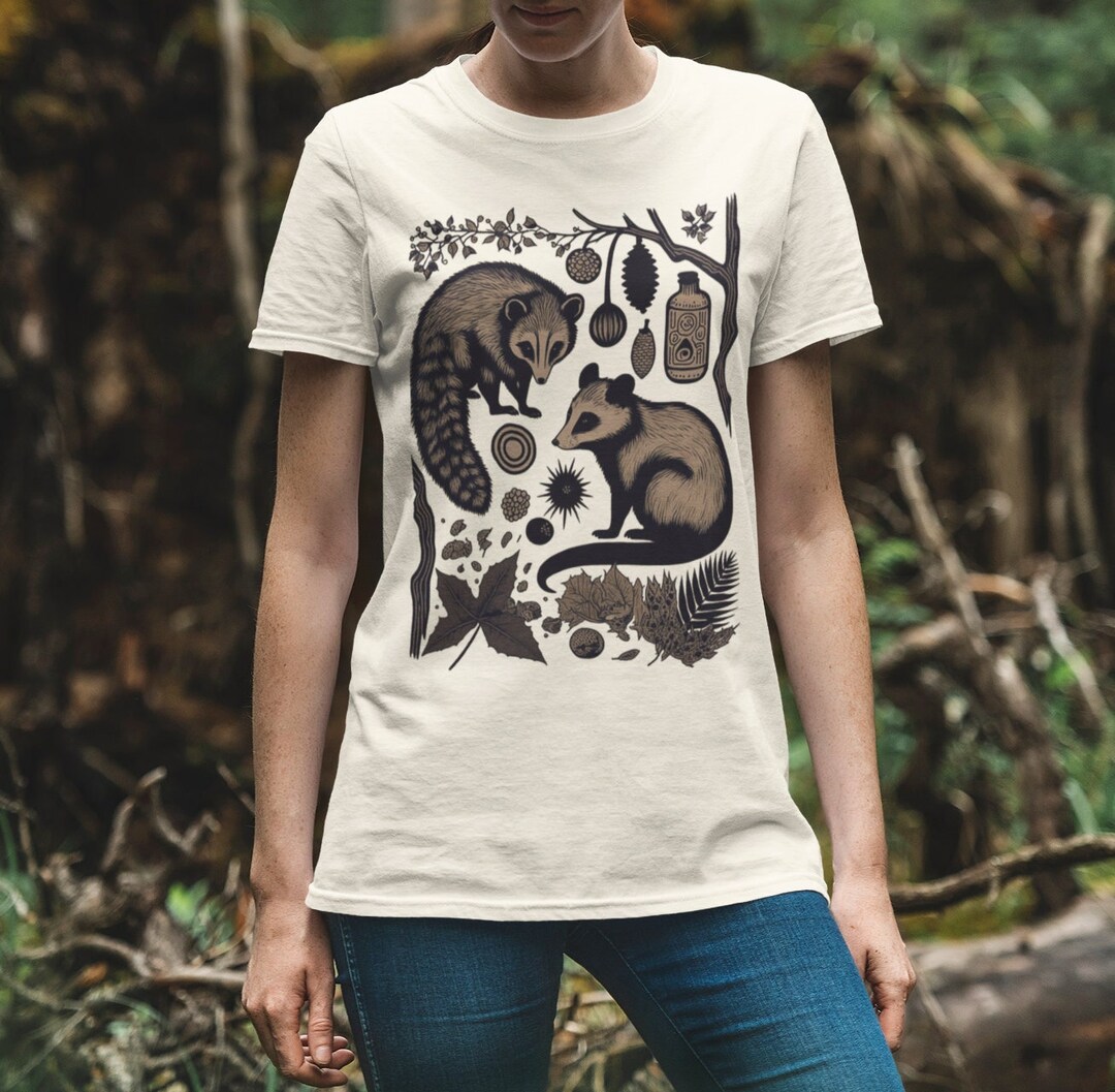 Possum and Raccoon Shirt Opossum Shirt Cottagecore Shirt Cottage Core ...