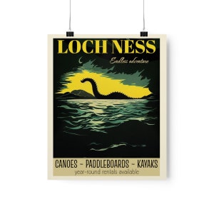 Loch Ness Monster Poster Cryptid Art Print Lochness Monster Wall Art Cryptid Gift National Park ...