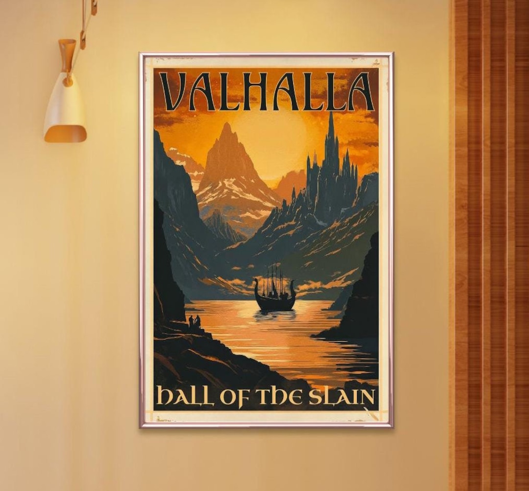 Valhalla Poster Norse Mythology Wall Art Valhalla Print Literary Art ...