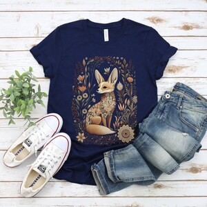 Floral Fennec Fox Shirt Cottagecore Shirt Cottagecore Clothing ...
