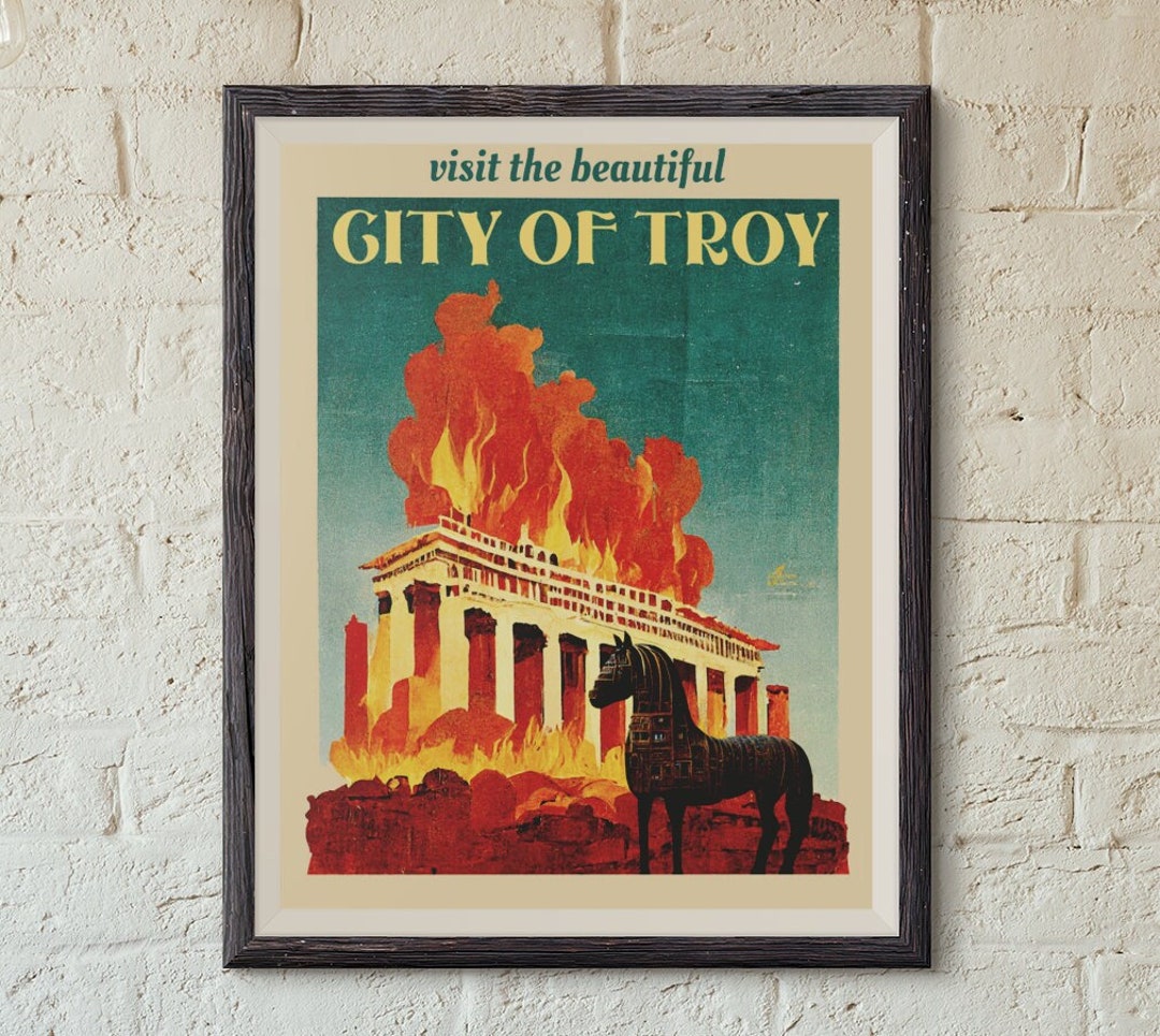 Greek Mythology Art Print Greek Mythology Poster City of Troy Trojan ...