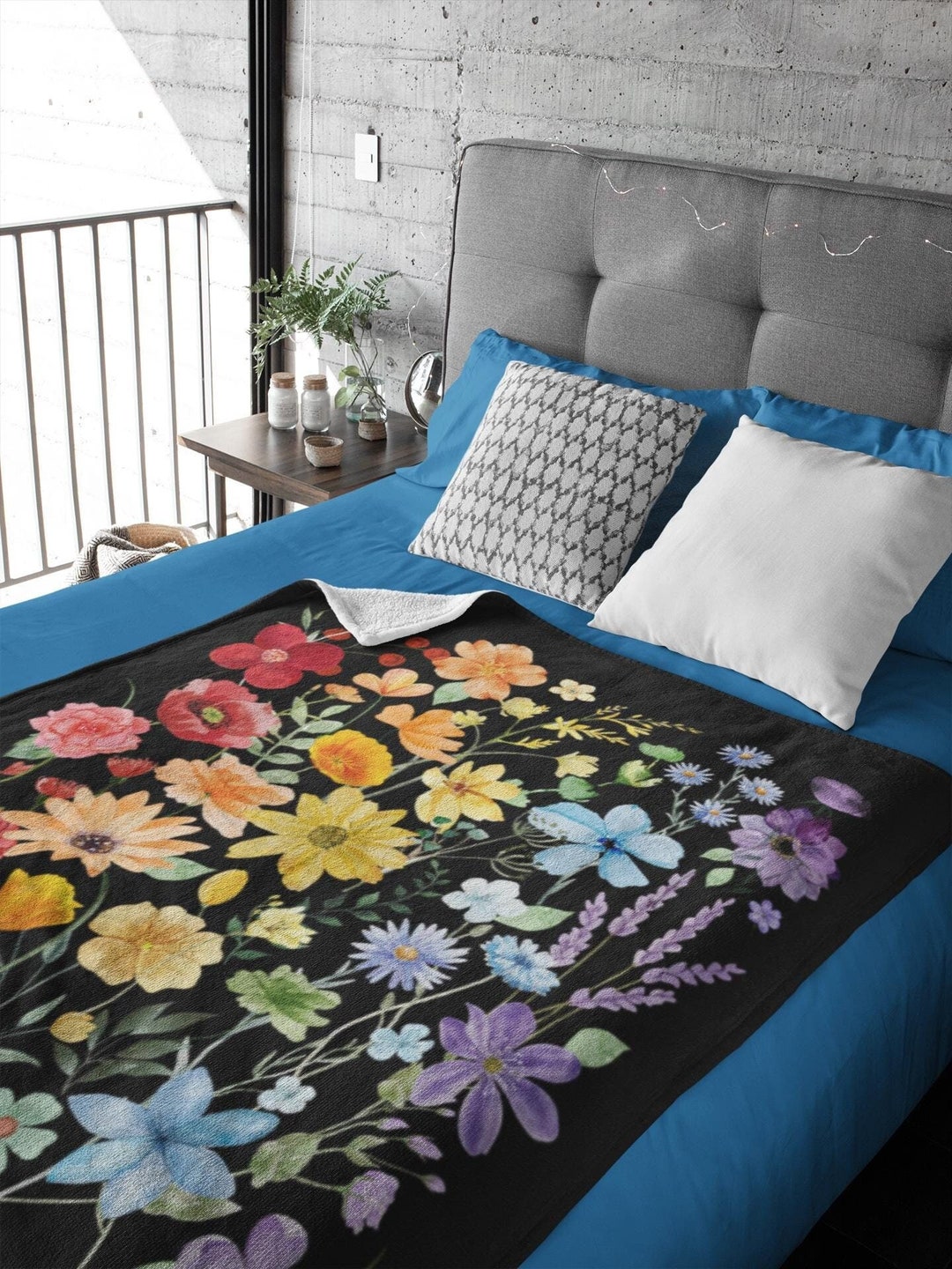 Gay Pride Wildflowers Blanket LGBTQ Plush Velveteen Blanket Rainbow ...