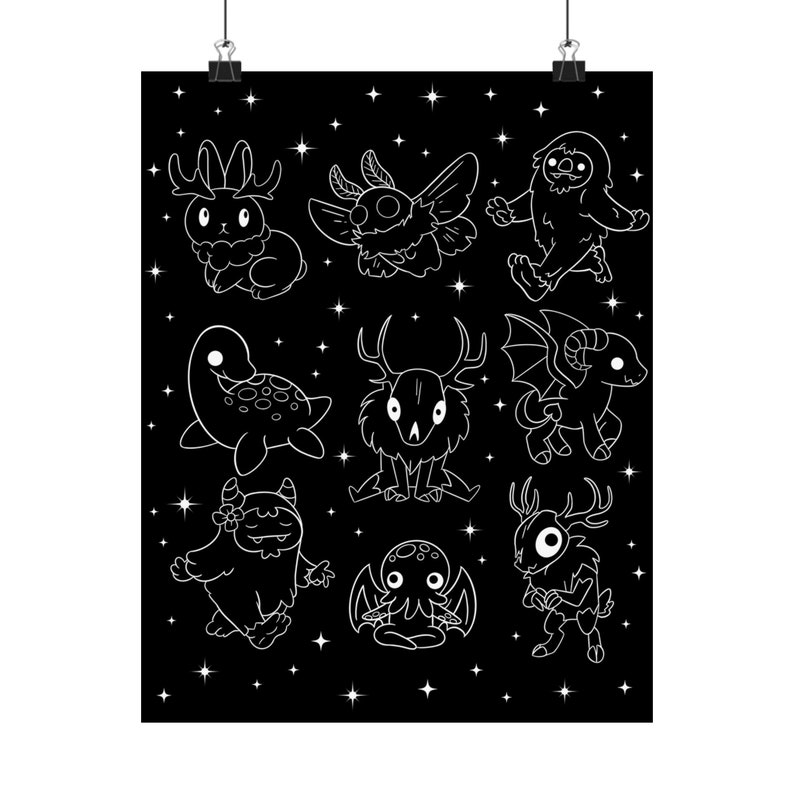Celestial Cryptid Poster Cryptidcore Art Print Cryptozoology Wall Art ...