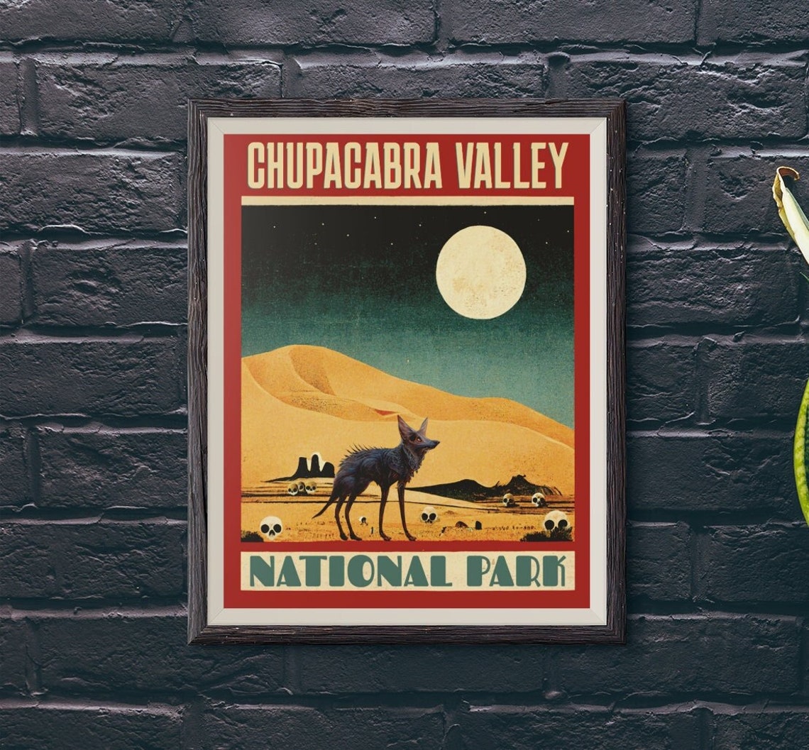 El Chupacabra Poster Cryptid Art Print Chupacabra Wall Art - Etsy