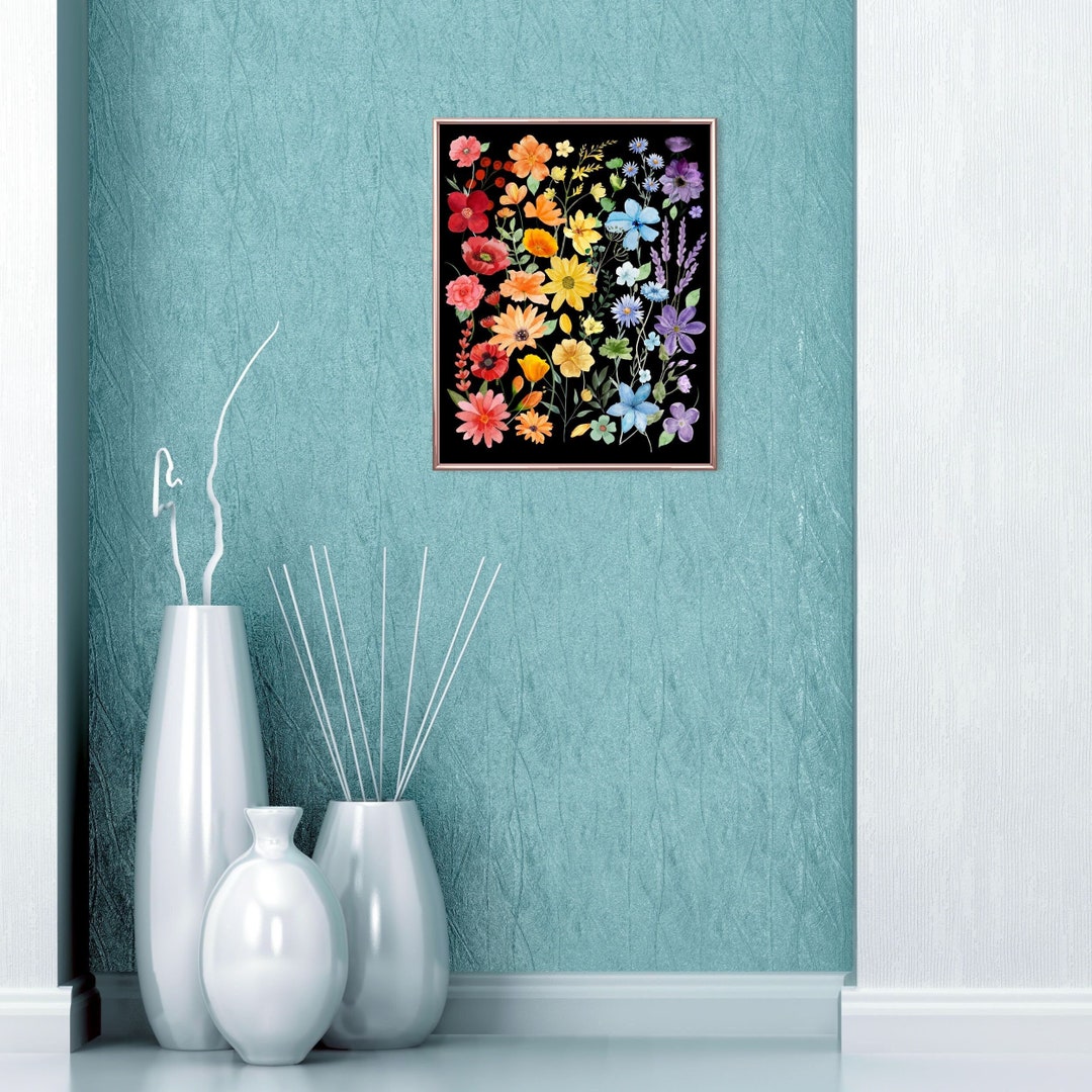 Gay Pride Wildflowers Art Print Cottagecore Pride Subtle Gay Pride ...