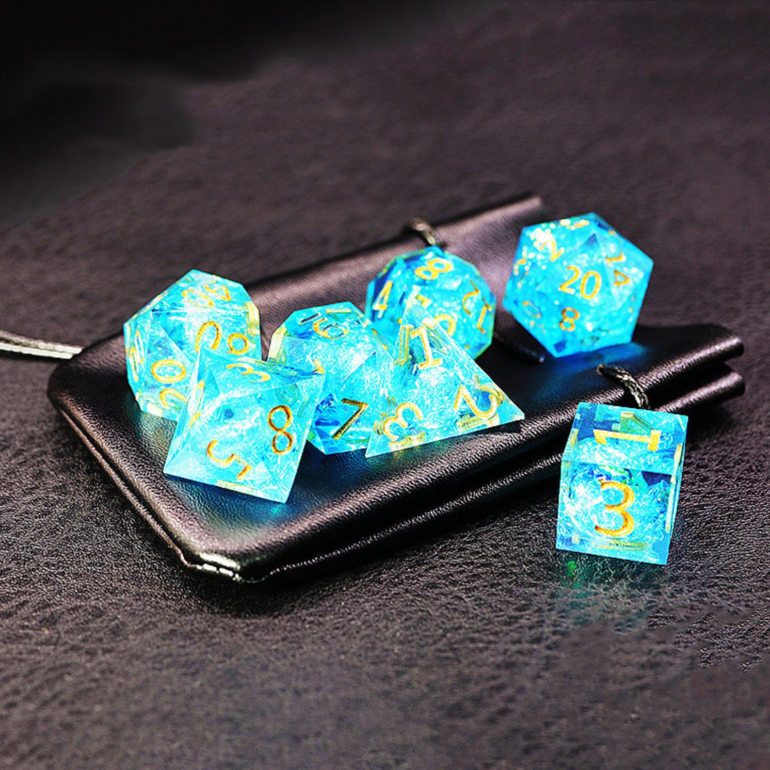 Sky-Blue Ice Crystal Dice Set Dungeons & Dragons Acrylic | Etsy