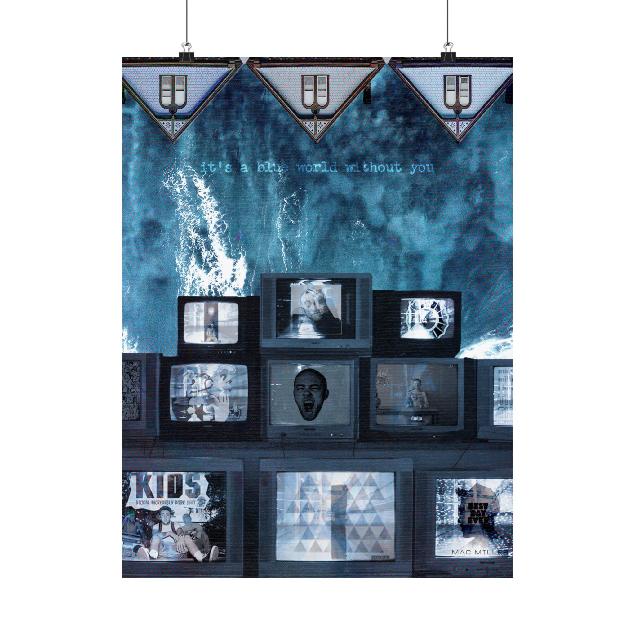 Mac Miller Blue World Poster Mac Miller Album Wall Art Psychedelic ...